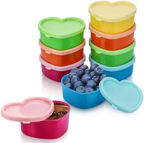 9Pc Small Food Containers with Lids, 90ML Plastic Snack Pots, Small ...