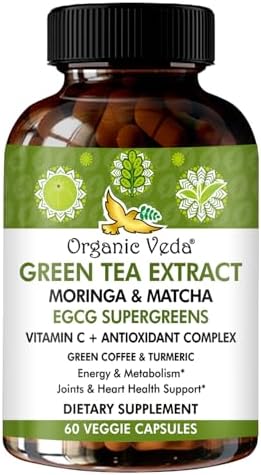 Amazon.com: Organic Veda Green Tea Extract ECGC Capsules - Antioxidants ...