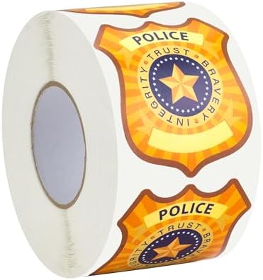 Amazon.com : 500 Pieces Police Badge Name Tag Stickers Police Label ...