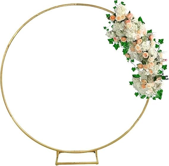 ANASAY Round Wedding Arch Backdrop Stand, Gold Metal Circle, 5 FEET ...