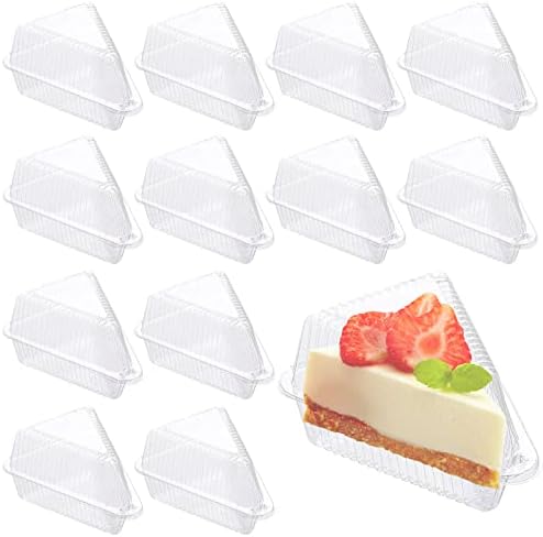 Amazon.com: KeaJuidy 100pcs Cake Slice Containers with Lids, Clear ...
