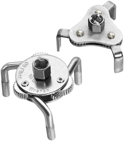 Swpeet 2Pcs Adjustable 3 Jaw Universal Oil Filter Wrench Set, Magnetic ...