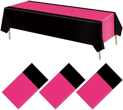 Amazon.com: 16Pack Disposable Plastic Party Tablecloths and Satin Table ...