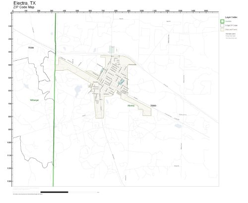 Amazon.com : ZIP Code Wall Map of Electra, TX ZIP Code Map Not ...
