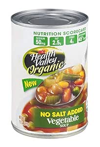 Amazon.com : Health Valley Vegetable Soup No Salt Added, 15 Ounce Cans ...