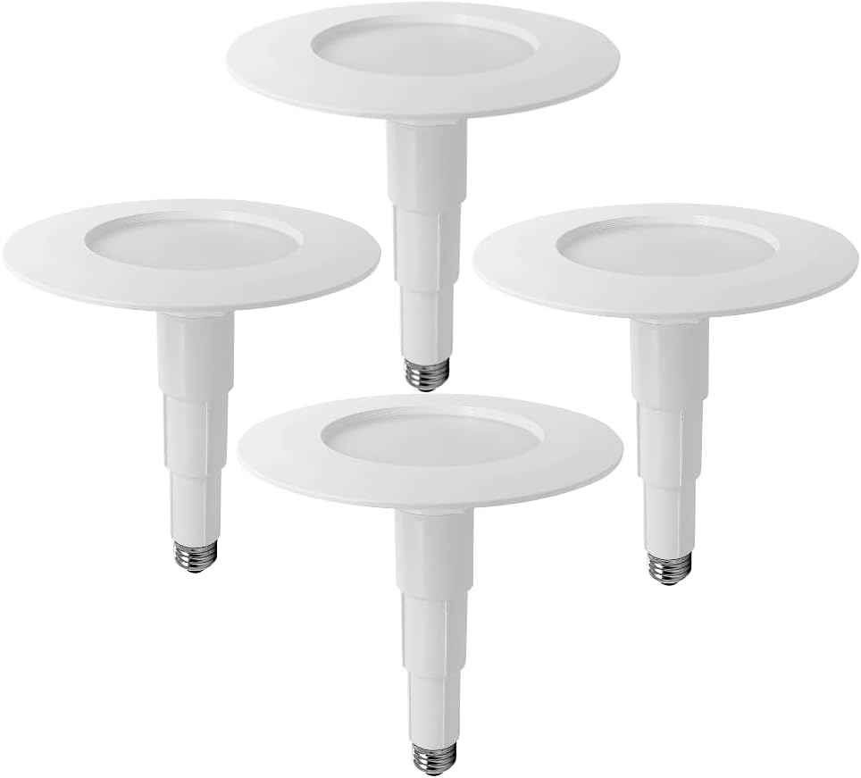 Jolux 4-Pack 5/6" Retrofit LED Recessed Lighting,12W=60W,5000K Daylight ...