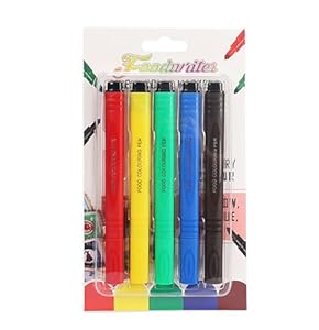 Amazon.com : Edible Markers,Food Coloring pen 5 Colors,Triangle Broad ...