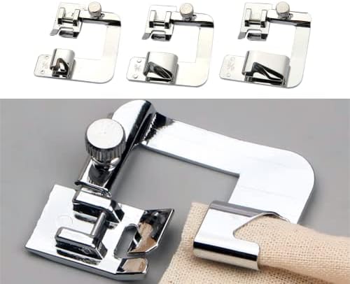 Amazon.com: Sew Rolled Hem Presser Foot, 3 Piece Wide Hemmer Foots ...