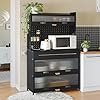 Amazon.com: NETEL Kitchen Bakers Rack, Microwaves Rack Storage Rack ...