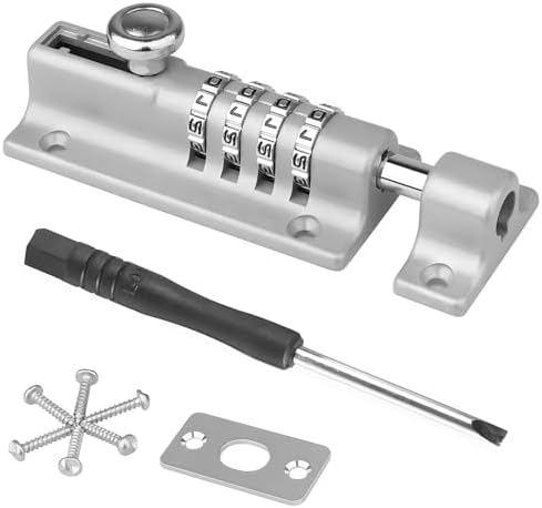 Combination Bolt Lock, Lock Combination Locking Bolt 4 Digit Sliding ...