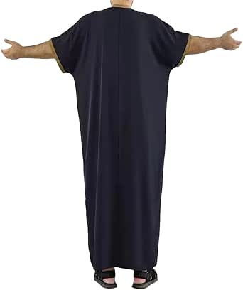 Amazon.com: Men Traditional Muslim Long Robe Dress Gown Saudi Arabia ...