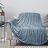 Amazon.com: PAVILIA Dusty Blue Fleece Throw Blanket for Couch, Light ...