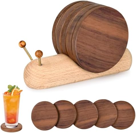 Amazon.com: Koqye Wooden Square Coasters Set of 4 - Modern Wood ...