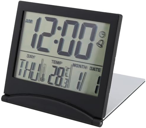 ripefun Digital LCD Clock Travel Alarm Foldable – Desk Top Clock ...