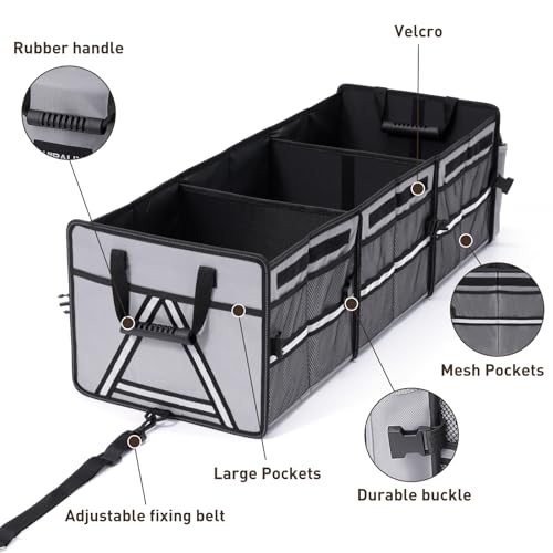 HIRALIY 4 in 1 Car Trunk Storage Organizer with Leakproof Cooler Bag ...