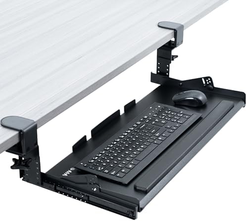 VIVO Premium Large Keyboard Tray with Height Adjustment, Tilt, Extra ...