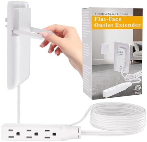 Amazon.com: Flat Plug Extension Cord - 3 Outlets Power Strip with ...