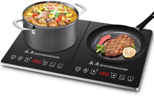 VonShef Double Induction Hob - 2800W Portable Dual, Twin Plate Electric ...