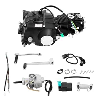 Amazon.com: 110CC Engine Motor Kit, Pit Dirt Bike Kick Start Engine 4 ...