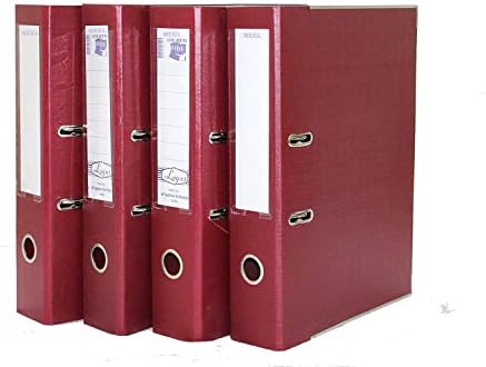 Neel Arch File Cardboard Rexine PVC Box Files A4 (Pack of 20, Maroon ...