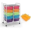 Amazon.com: Giantex 10 Drawers Rolling Cart, Classroom Organizers ...