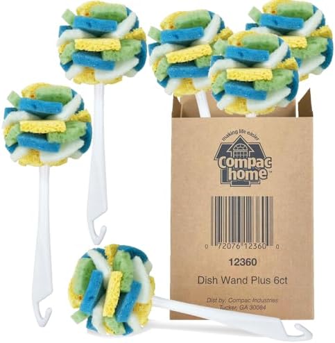 Amazon.com: Compac Home Dish SpongeWand Plus Tri Surface Scrubbing ...