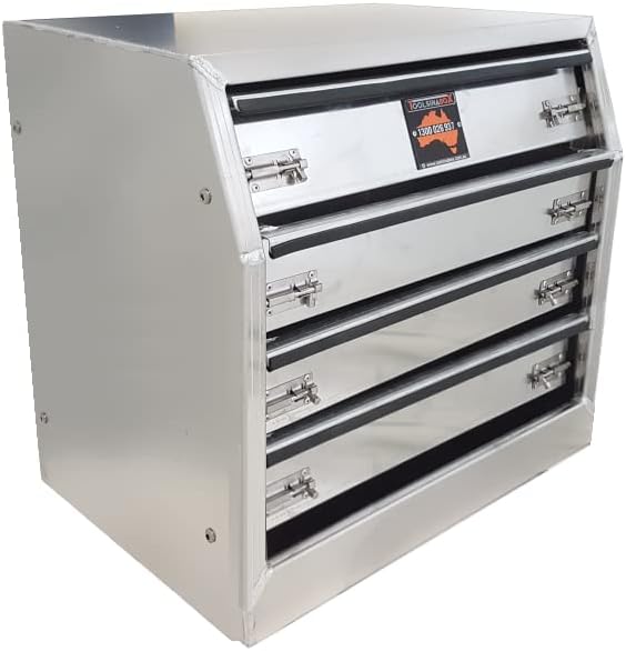 600 x 430 x 620mm Aluminium Toolbox Canopy Camper Tool Box Drawer Unit ...
