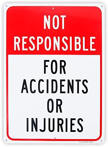 Amazon.com: Tellegloww 4 Pcs Notice Enter at Own Risk Sign 10'' x 7 ...