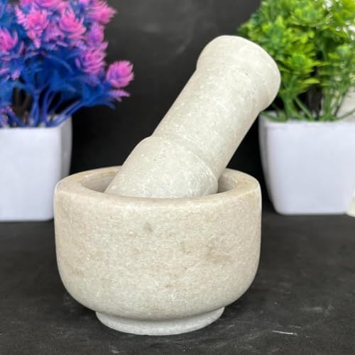Angora Creations™ Marble Mortar & Pestle Sets/Kharal/Khalbatta/Imam ...