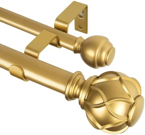 Amazon.com: Kashi Home Decorative Telescopic Window Curtain Rod with ...