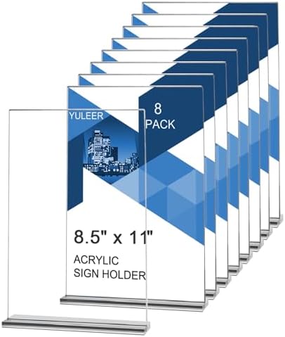 Amazon.com: MaxGear 8.5 X 11 Acrylic Sign Holder 6pack, Clear Display ...