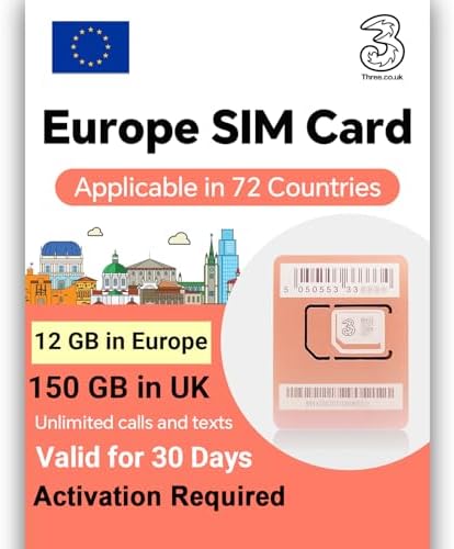 Amazon.com: UK SIM Card 30Days 10GB / Europe SIM Card 30Days 10GB ...