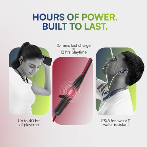 Probuds Wave 921 (Red) Dual-Tone Noise Cancellation Bluetooth Neckband ...