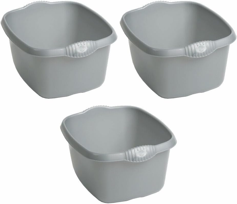 Large Rectangular Washing Up Bowl, 12 Litre, Silver High Grade 39cm ...