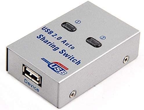 RuhZa USB 2.0 Auto Printer Sharing Switch, 2 Ports High Speed Hub Box ...
