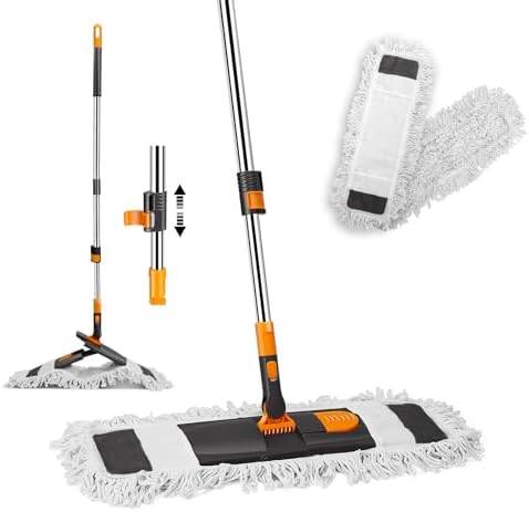 Myiosus Industrial Mop, 60cm Large Flat Floor Mop with 2 Absorbent ...