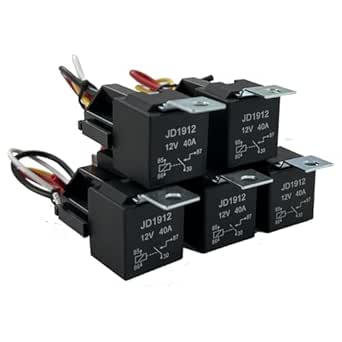 Amazon.com: EVODAMP SHOX 12V 4 PIN Relay with Harness, JD1912 12 Volt ...