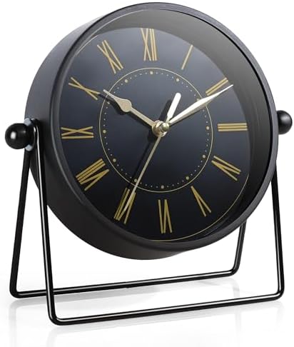 Amazon.com: Deco 79 Metal Geometric Decorative Clock Mantel Clock with ...