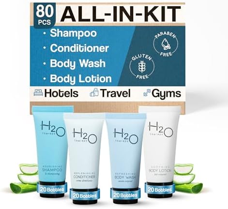 Amazon.com : H2O Therapy Amenity Kit | Hotel Bulk Toiletries | 0.85 oz ...