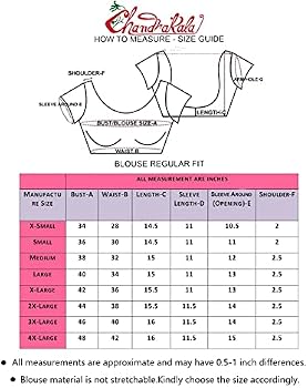 Saree Blouse Size Chart How To Take Blouse Measurement For Online