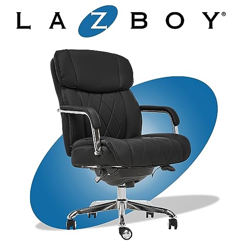 La-Z-Boy Sutherland Ergonomic Faux Leather Swivel Computer and Desk ...