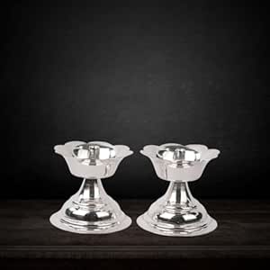 Buy Pure Silver Deepam Pair 50g Online at Low Prices in India - Amazon.in
