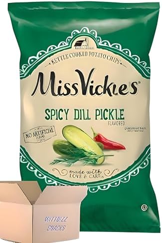 Amazon.com: Ms Vickes Spicy Dill Pickle Kettle Cooked Chip 1.375oz (16 ...