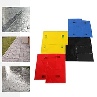 4 PCS Concrete Texturing Skin 24"x24" PU Concrete Stamping Mats Slate ...