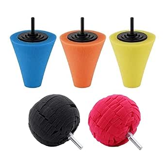 5 Pcs Polishing Cone Polishing Ball for Wheel Hub Cleaning, Sponge ...