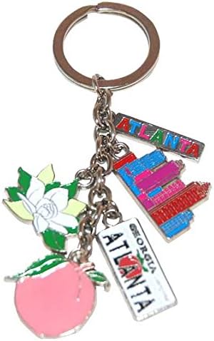 Amazon.com: Atlanta GA 5 Charm Keychain Featuring Georgia Peach ...