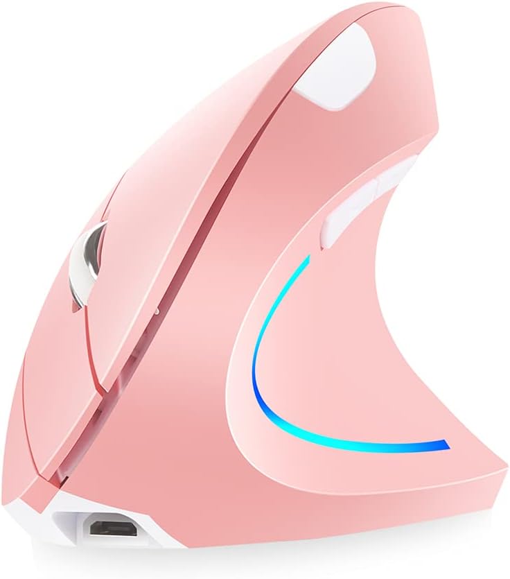 2.4G sem fio vertical mouse vertical recarregável ergonômico mouse 3 ...