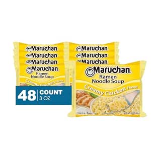 Amazon.com: Maruchan 48- Pack of Creamy Chicken Instant Ramen Noodles 3 ...