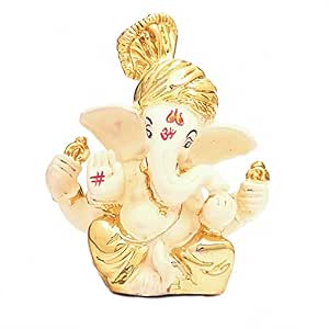 Buy JSK Arts™ | Lord Ganesha | Pheta Ganpati Gold Plated Terracotta ...