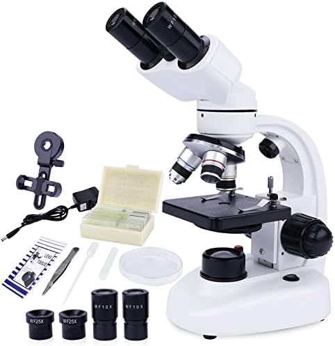 2000x Compound Microscope for Students and Kids With LED, Phone Adapter ...